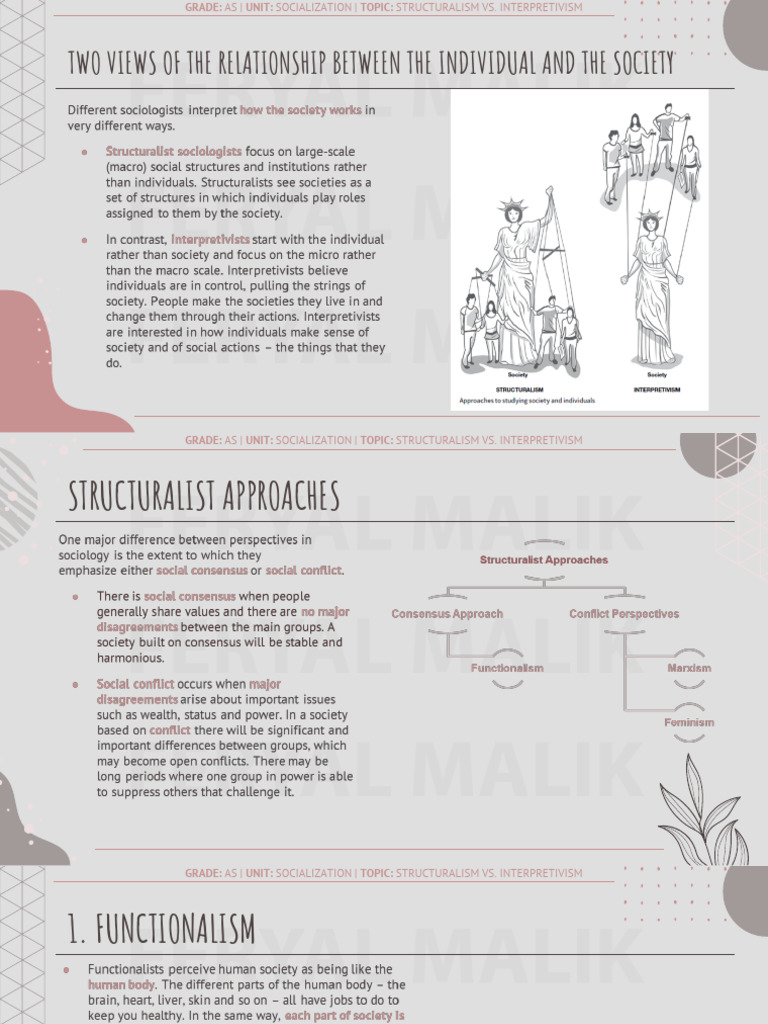 Structuralism vs. Interpretivism | PDF