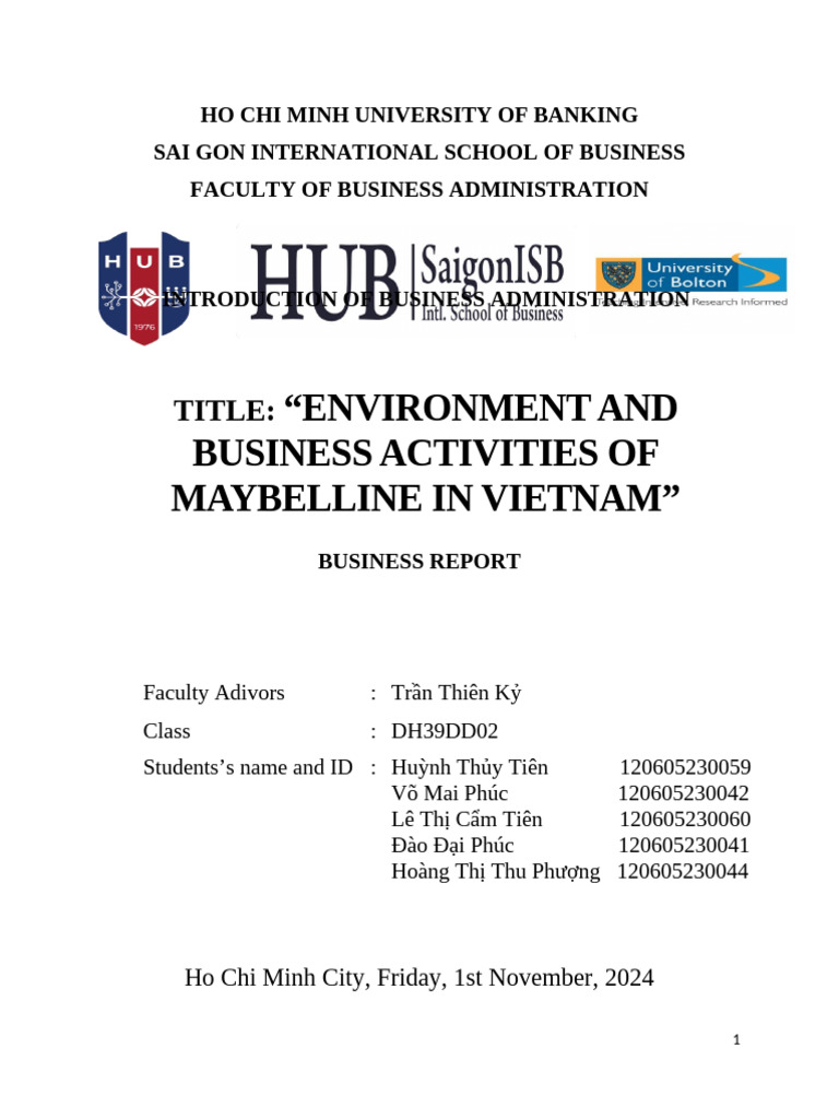 Maybelline Vietnam Business Analysis | PDF