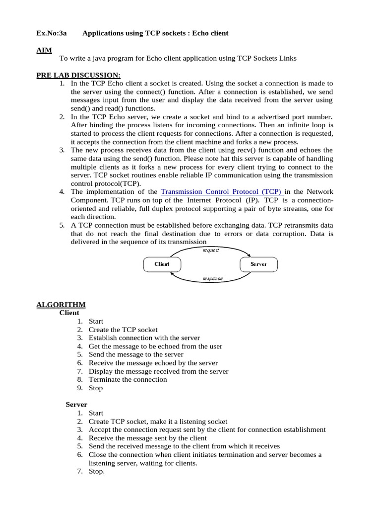 CN LAB Ex3 | PDF | Transmission Control Protocol | Network Socket
