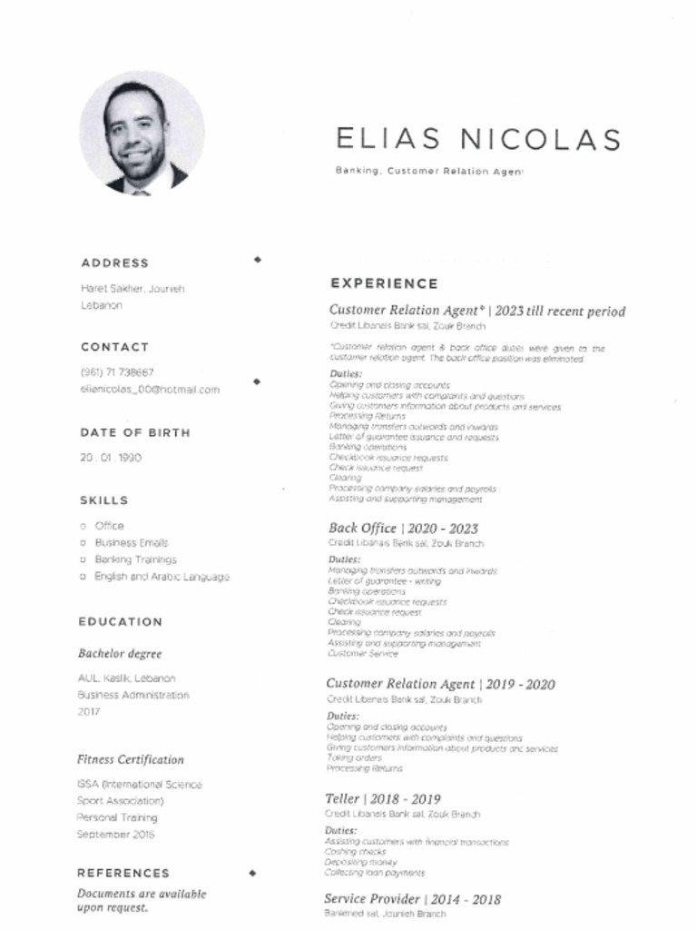 CV - Elias Nicolas | PDF