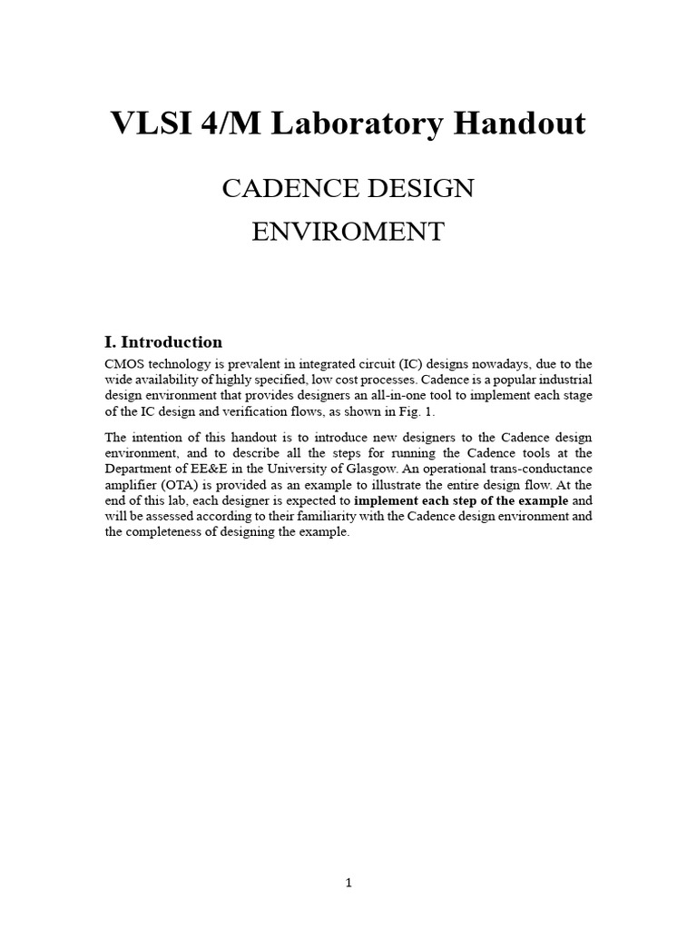 VLSI Lab Handout | PDF | Electronic Design | Electrical Engineering VLSI Lab Handout | PDF | Electronic Design | Electrical Engineering