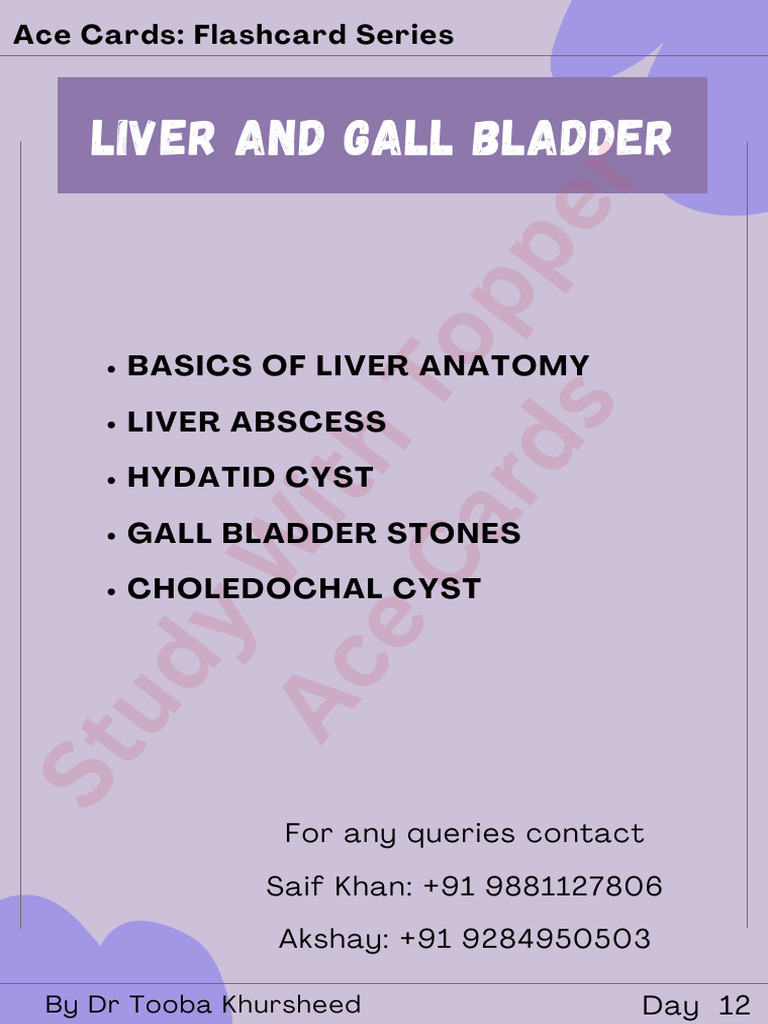 Ace Cards - Surgery - Liver and Gall Bladder | PDF