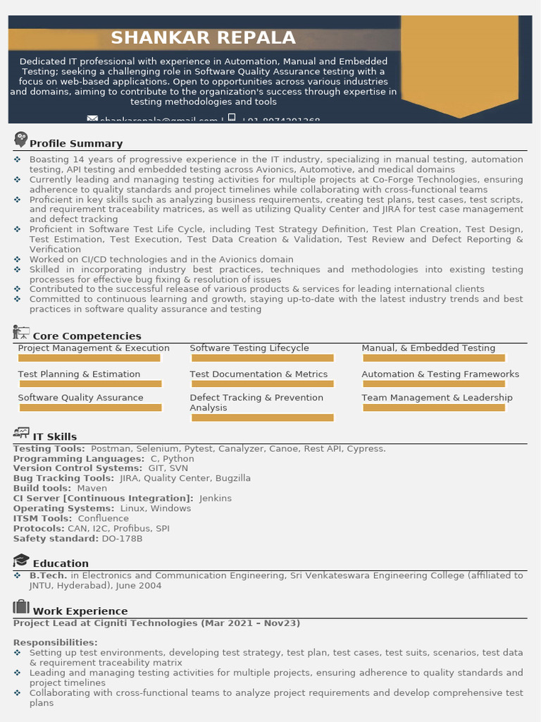 Resume_shankar | PDF | Selenium (Software) | Software Engineering