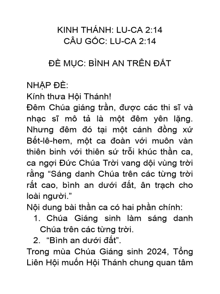 Kinh Thánh Lu CA 2 14 | PDF