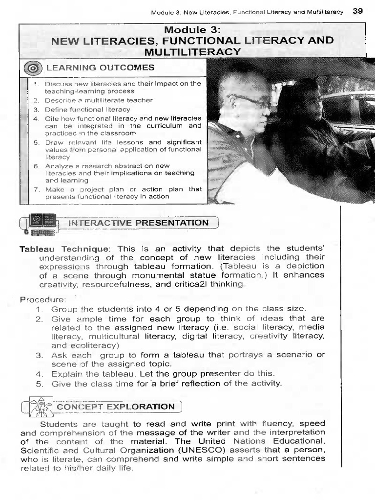 Baenlac Module 3 - New Literacies, Functional Literacy and Multi ...