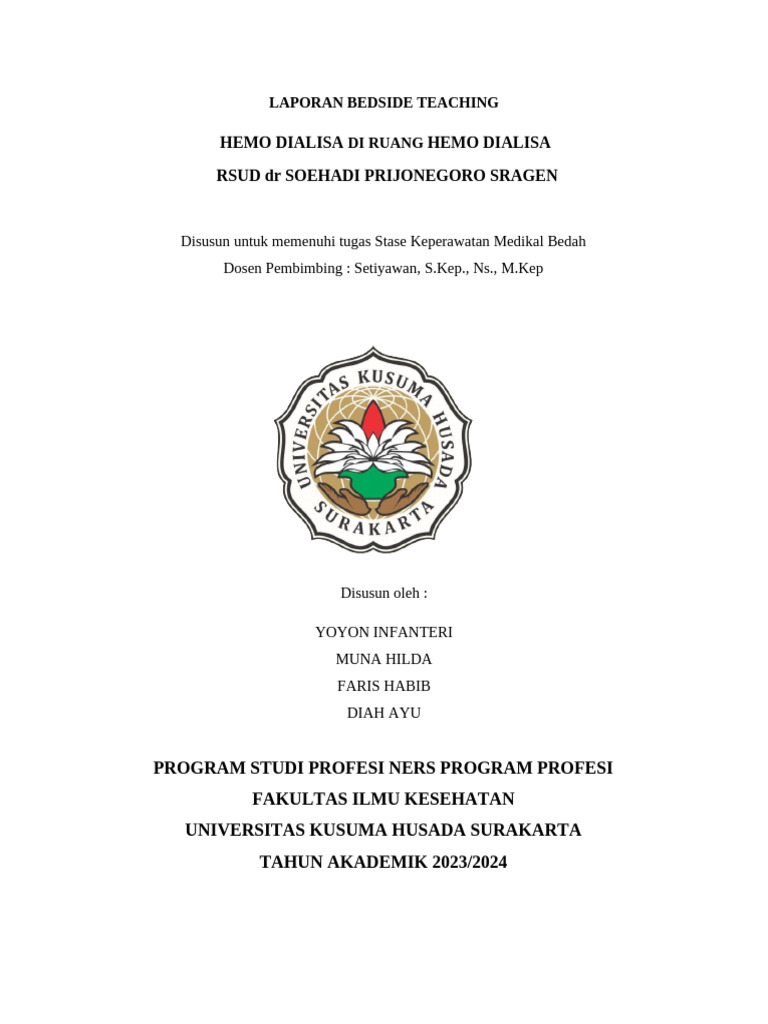 Hemodialisis: Laporan Bedside Teaching | PDF