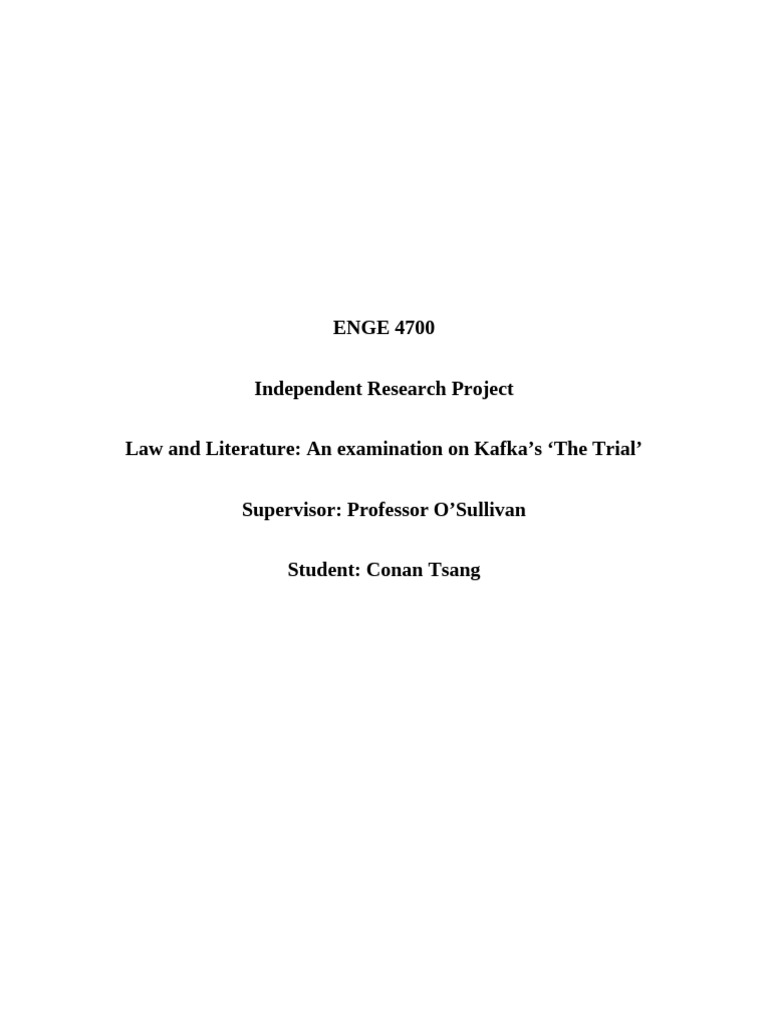 Law and Literature An Examination On Kaf | PDF | The Trial | Franz Kafka