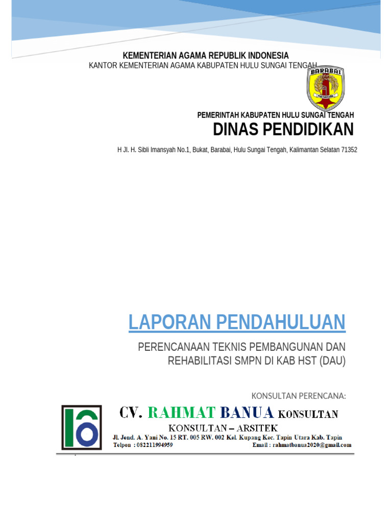 Laporan Awal SMPN HST | PDF
