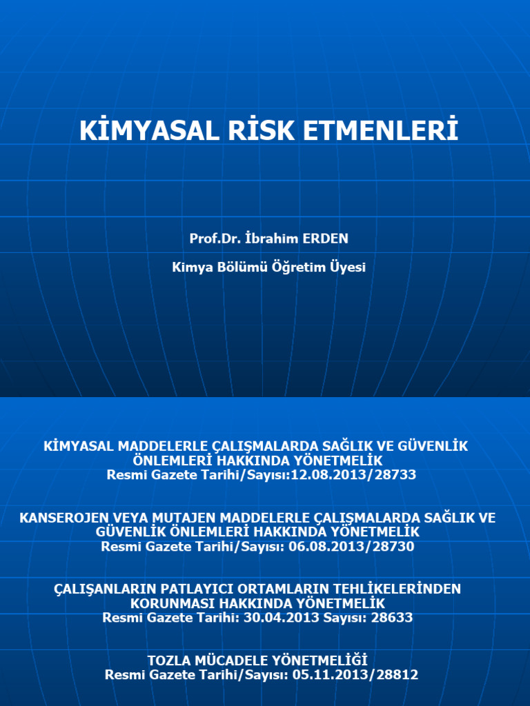 DERS 3-kimyasal Risk Etmenleri 2 | PDF