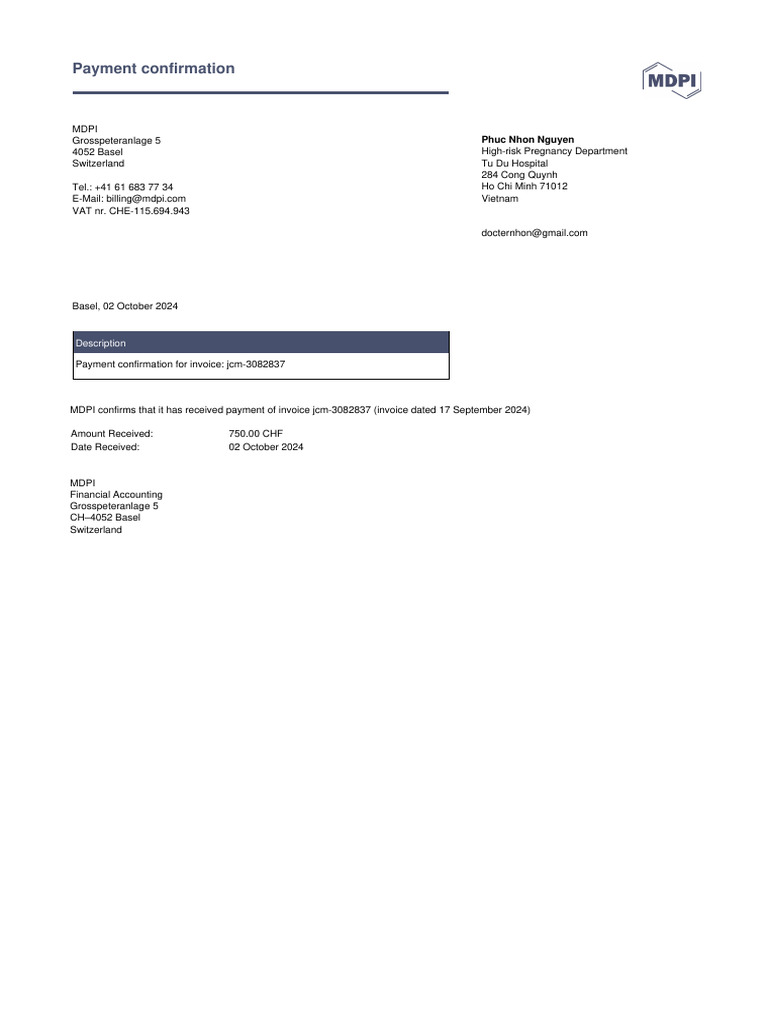 Receipt MDPI jcm-3082837 | PDF