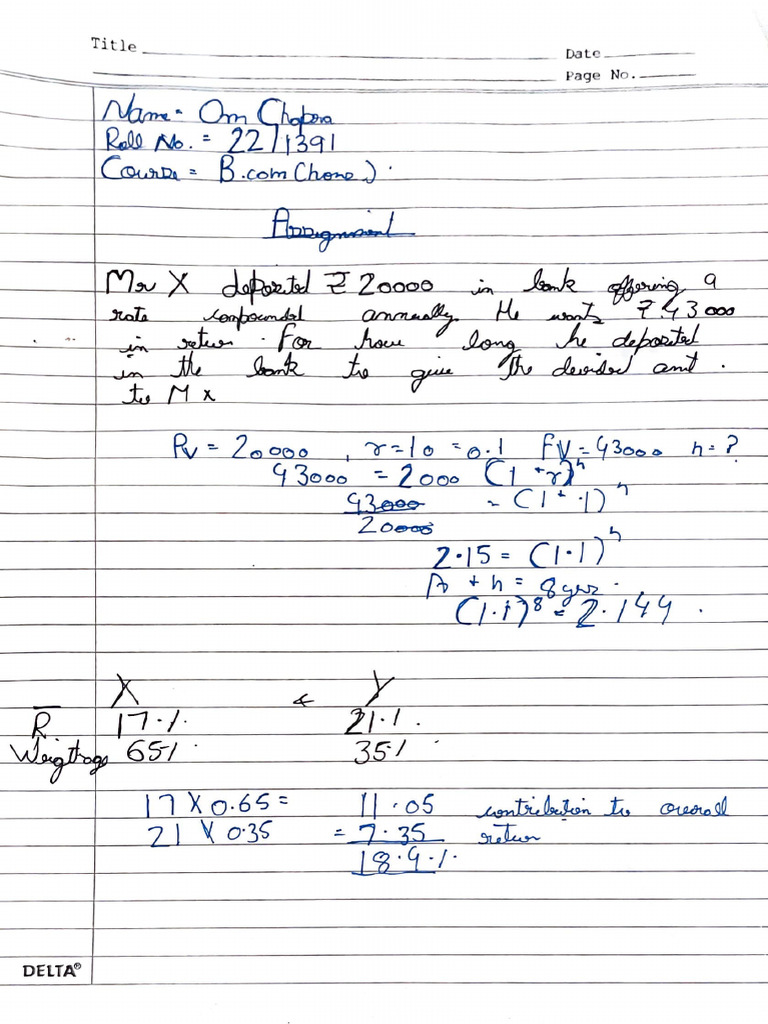 Personal Finance Assignment | PDF