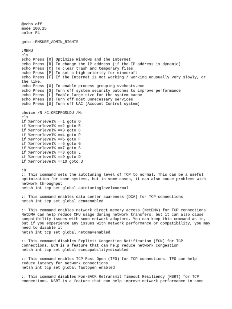 Bat | PDF | Transmission Control Protocol | Windows Registry