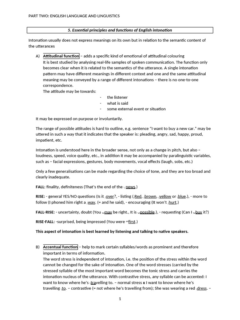 5 Essential Principles and Functions of English Intonation | PDF ... 5 Essential Principles and Functions of English Intonation | PDF ...