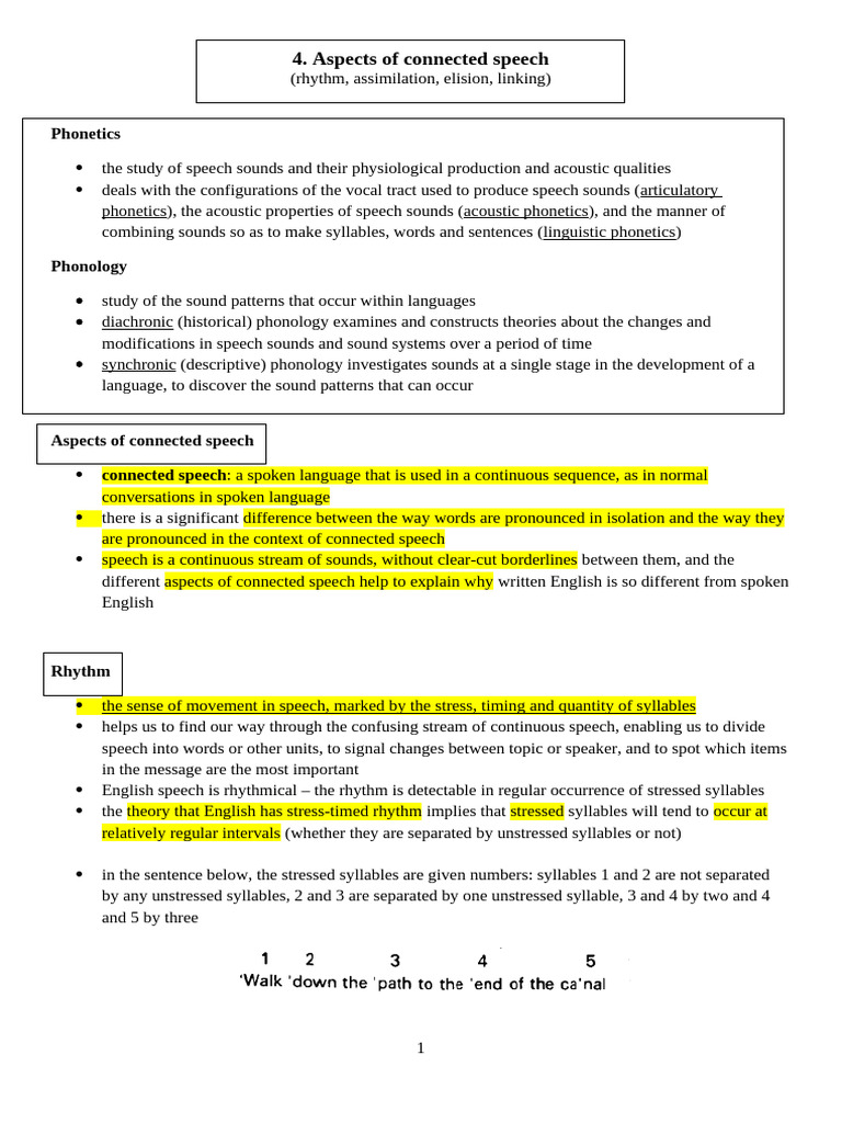 4. Aspects of Connected Speech | PDF | Phonetics | Speech