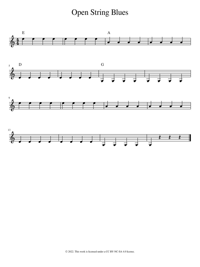 Open String Blues-Sheet | PDF