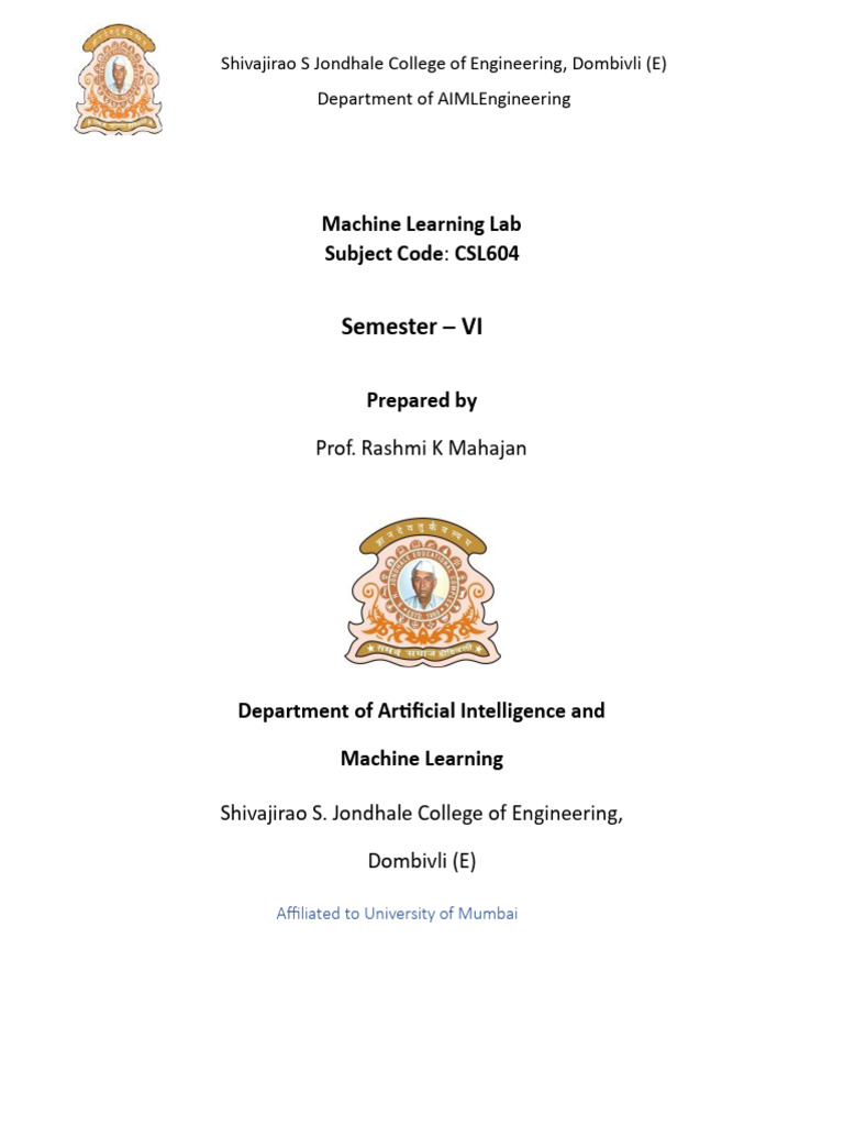 ML_LAB_Mannual-1 | PDF | Machine Learning | Python (Programming Language)