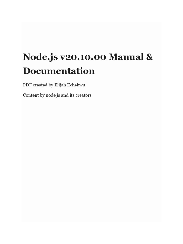 Nodejs Manual 1 Pdf Parameter Computer Programming Software