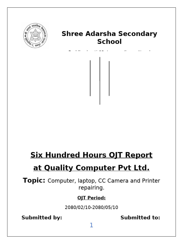 OJT Report Sample Prashant | PDF | Personal Computers | Desktop Computer