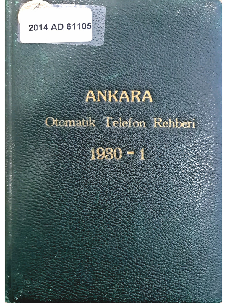 Ankara Telefon Rehberi 1930-1 | PDF