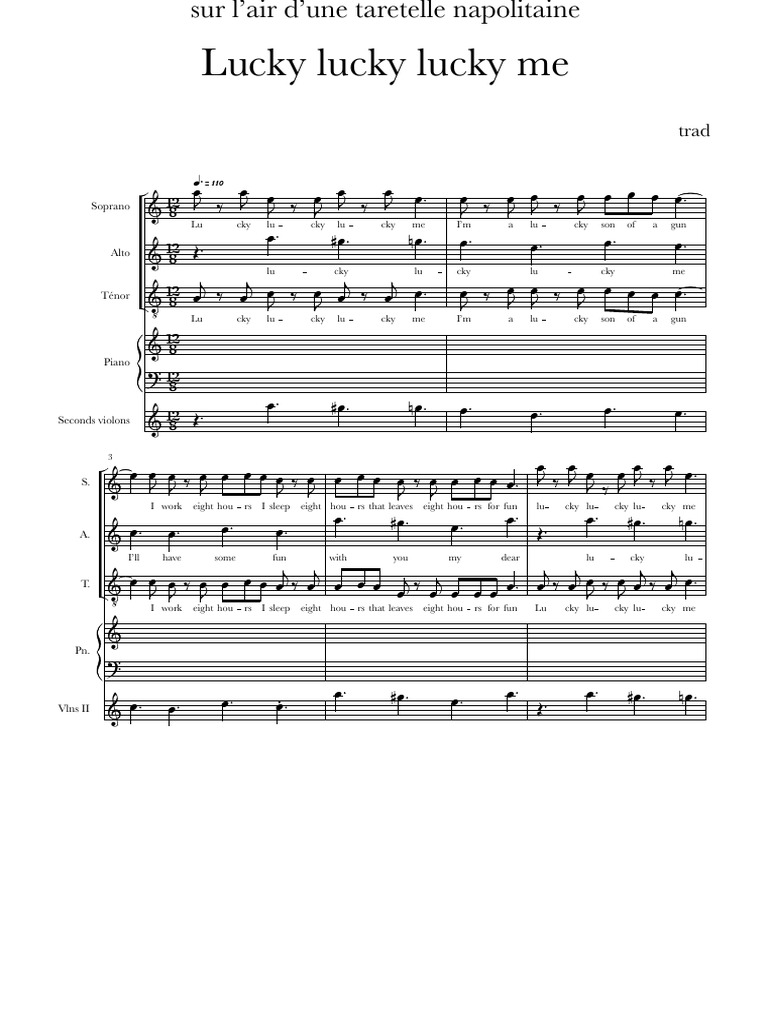 Lucky Lucky Me Lyrics and Sheet Music | PDF