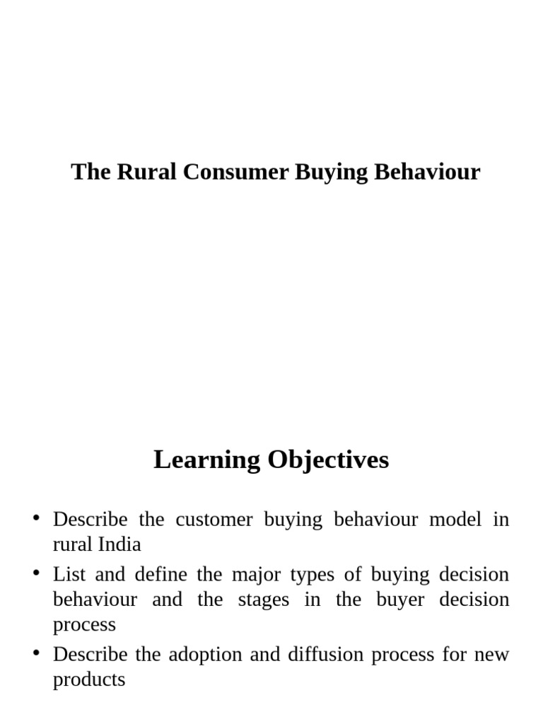Rural Consumer Buying Behaviour | PDF | Consumer Behaviour | Behavior
