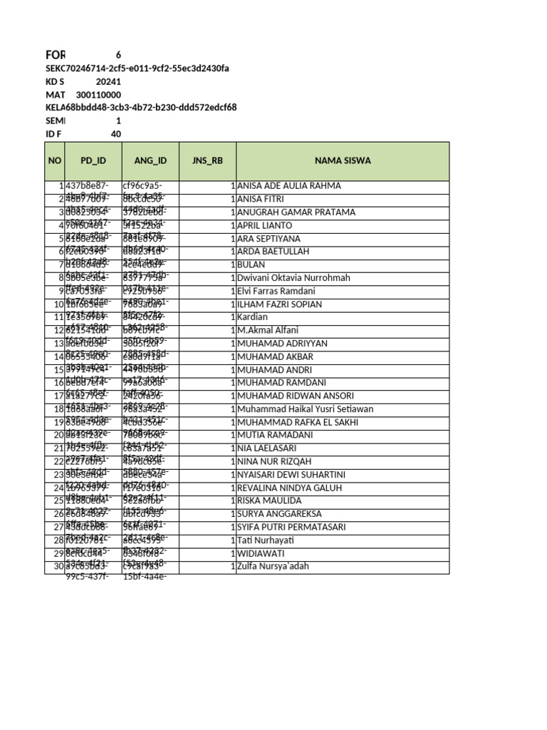 NIL - RAPOR - 20241 - 300110000 - Kelas 7D | PDF
