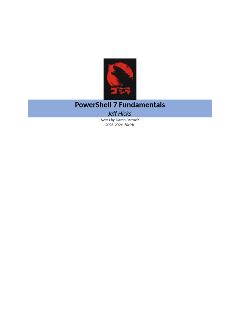 PowerShell 7 Fundamentals by Jeff Hicks | PDF | Windows Registry | Parameter (Computer Programming)