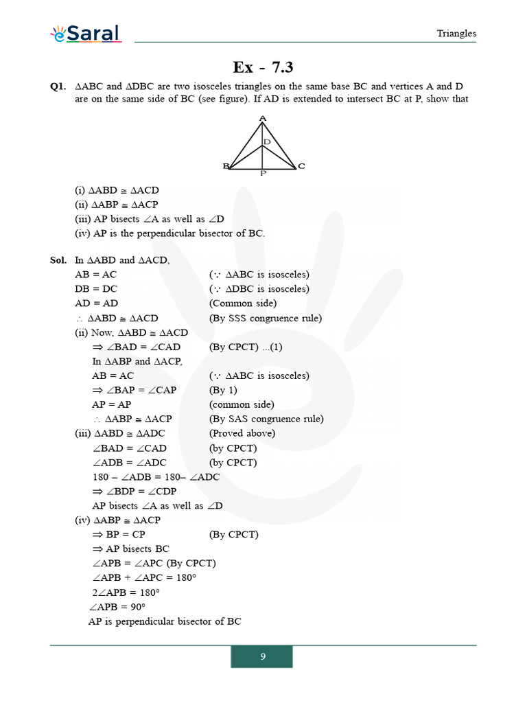Triangles NCERT Exs V1.1 Neha Final Part - 2 2 | PDF | Triangle | Elementary Mathematics