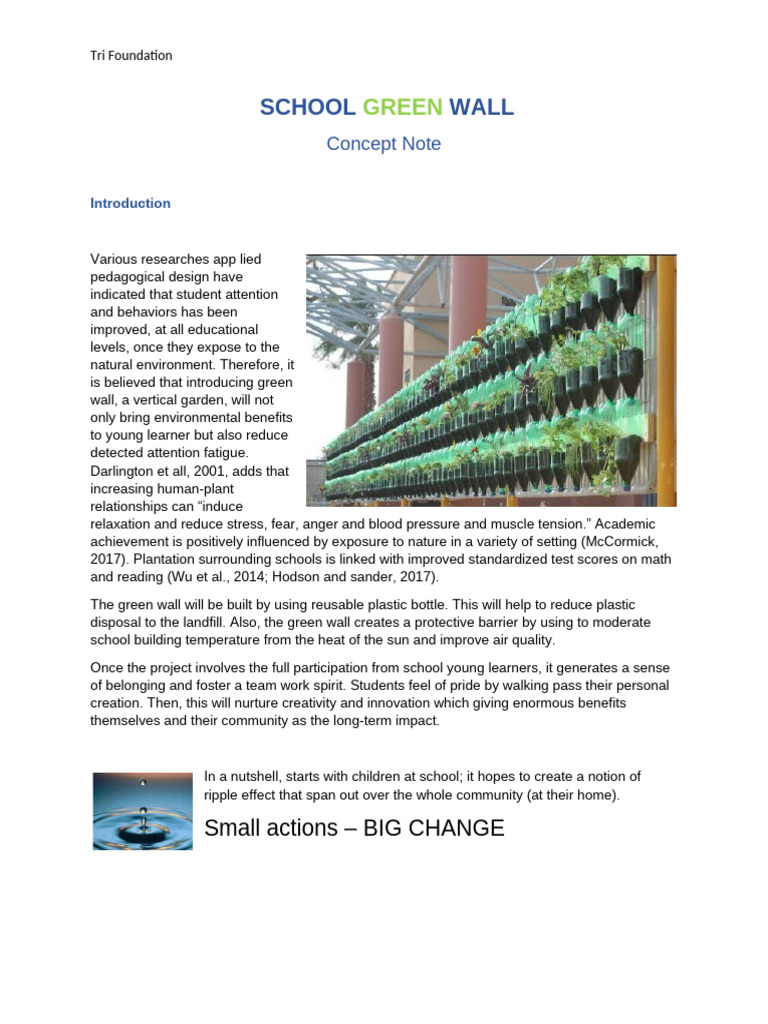 School Green Wall - Concept Note | PDF
