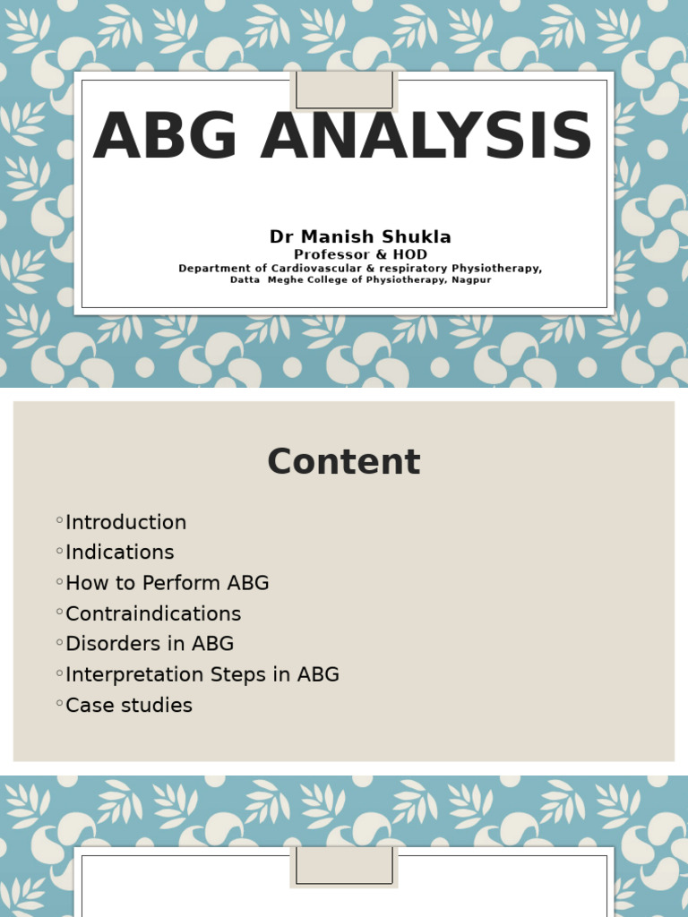 ABG Analysis | PDF