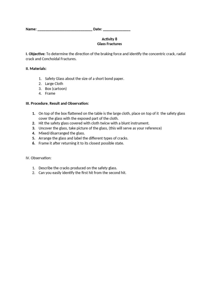 Activity 8 Glass Fracture | PDF