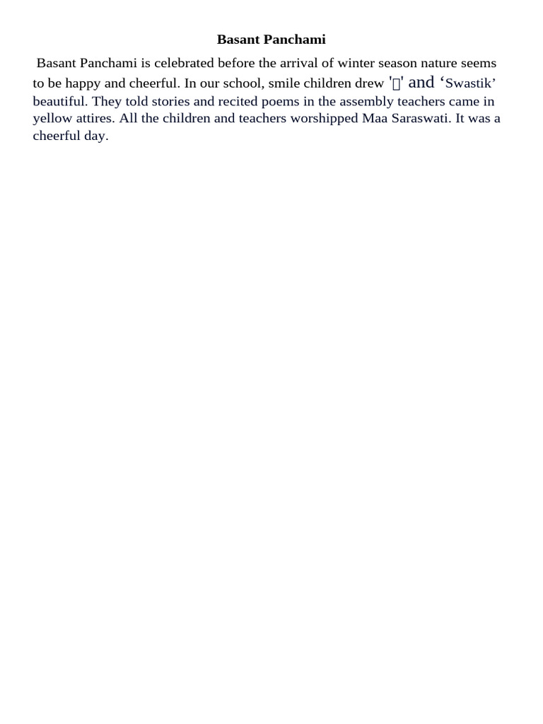 Basant Panchami | PDF