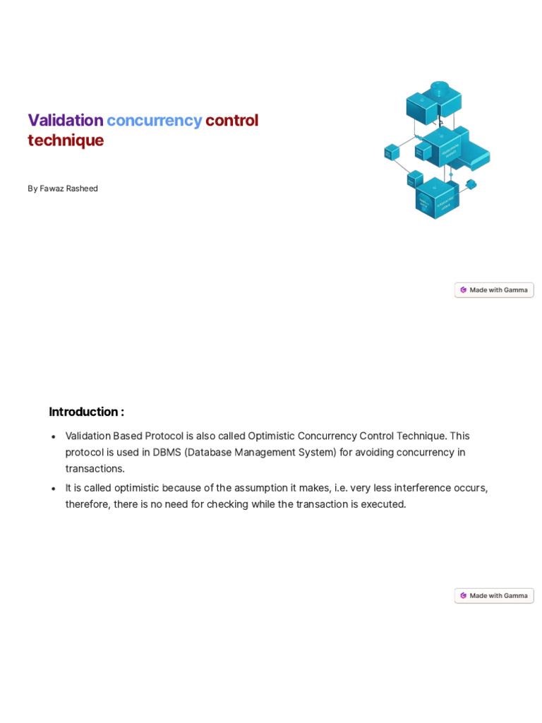 4sh22cs053-Validation Concurrency Control Technique | PDF