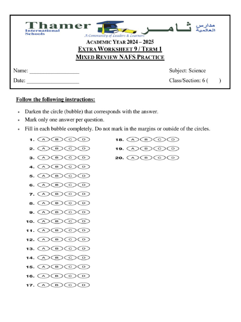 Grade 6 Worksheet 9-1 | PDF