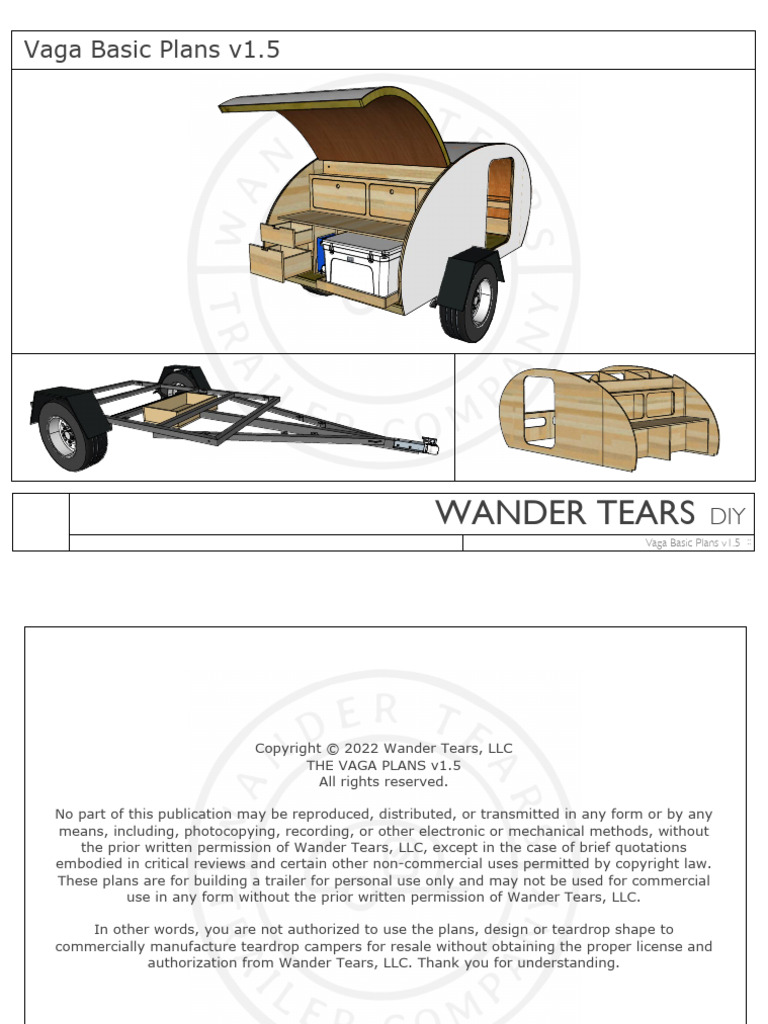 Vaga Teardrop Trailer Build Plans | PDF | Trailer (Vehicle) | Axle