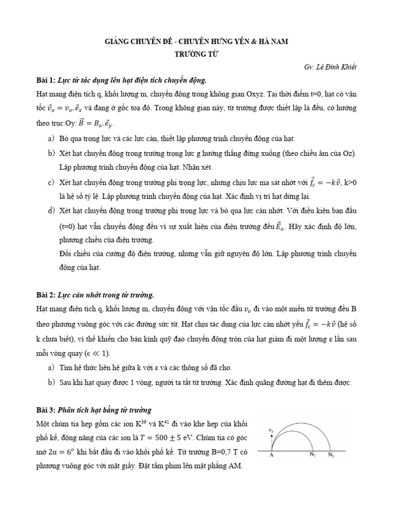 CHUYÊN ĐỀ TỪ TRƯỜNG CHUYÊN HY HN 2023 | PDF