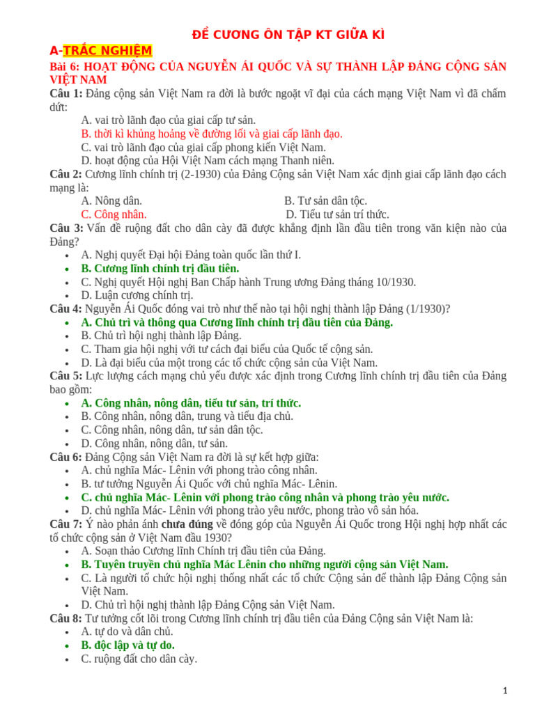 ĐỀ CƯƠNG LS 9- CTST | PDF