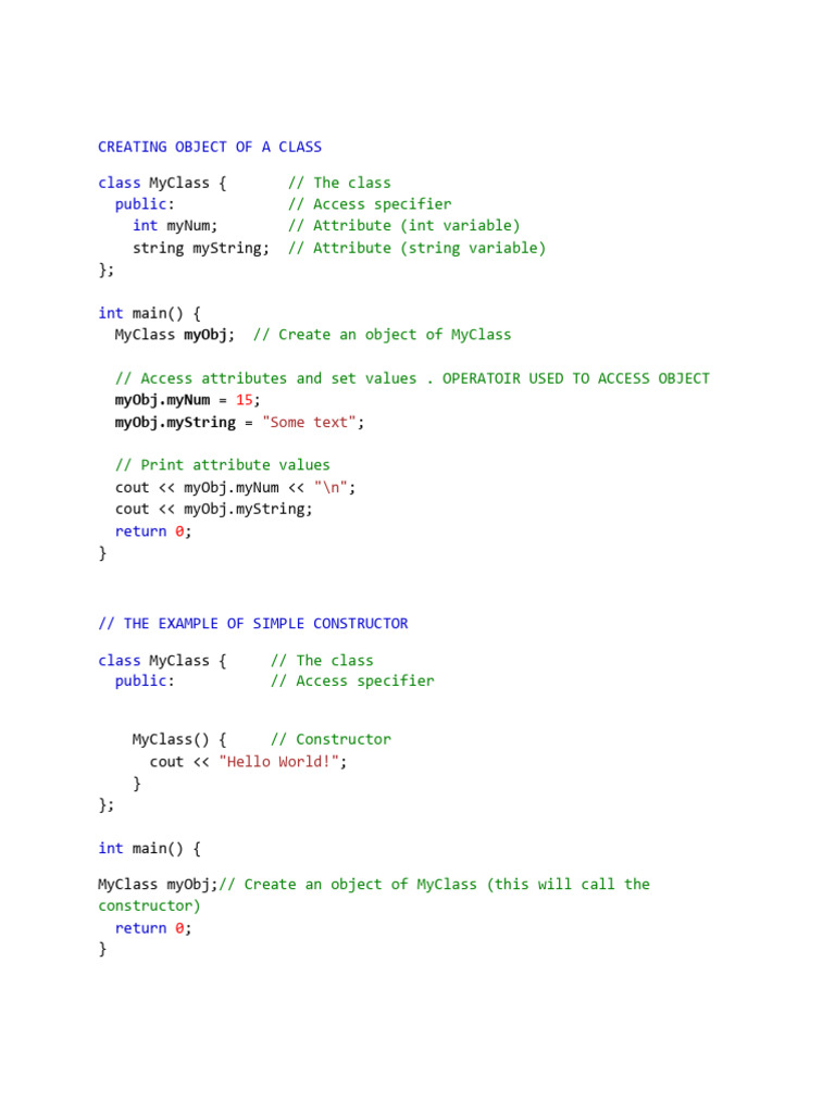 Oops Notes Of C For Exam Pdf Class Computer Programming Inheritance Object Oriented