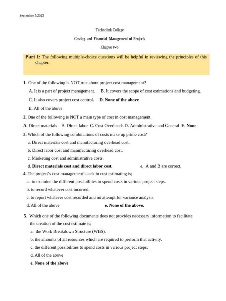 Project Cost Management Essentials | PDF | Net Present Value | Pricing