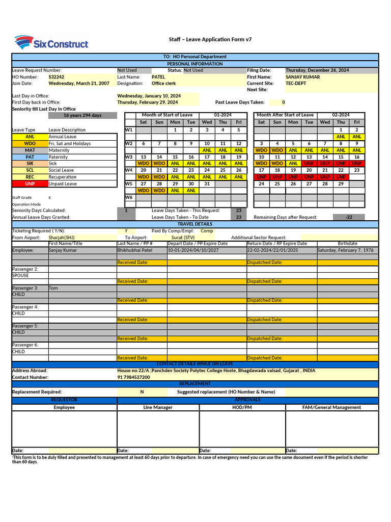Staff Leave Request Form v72 (8-4-19) - Copy 2 | PDF | Working Conditions | Leave Of Absence