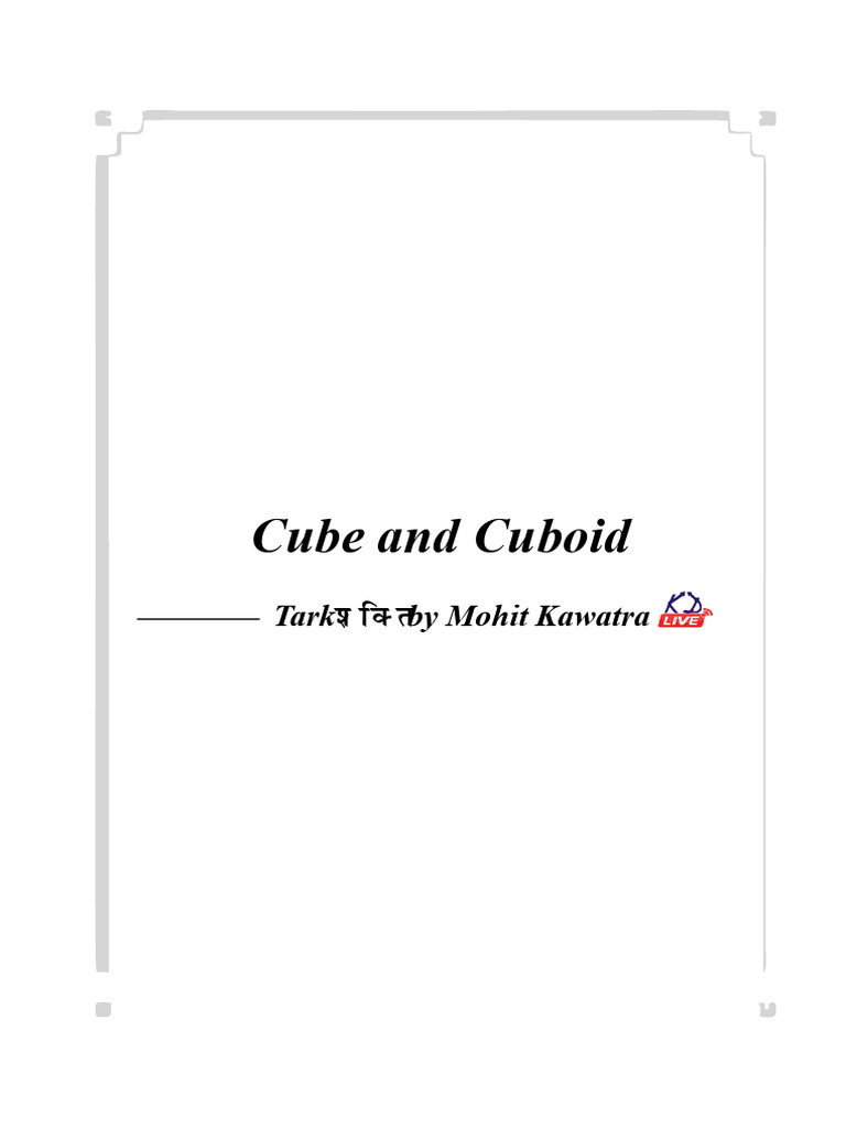 Cube and Cuboid Calculations | PDF | Volume | Polytopes
