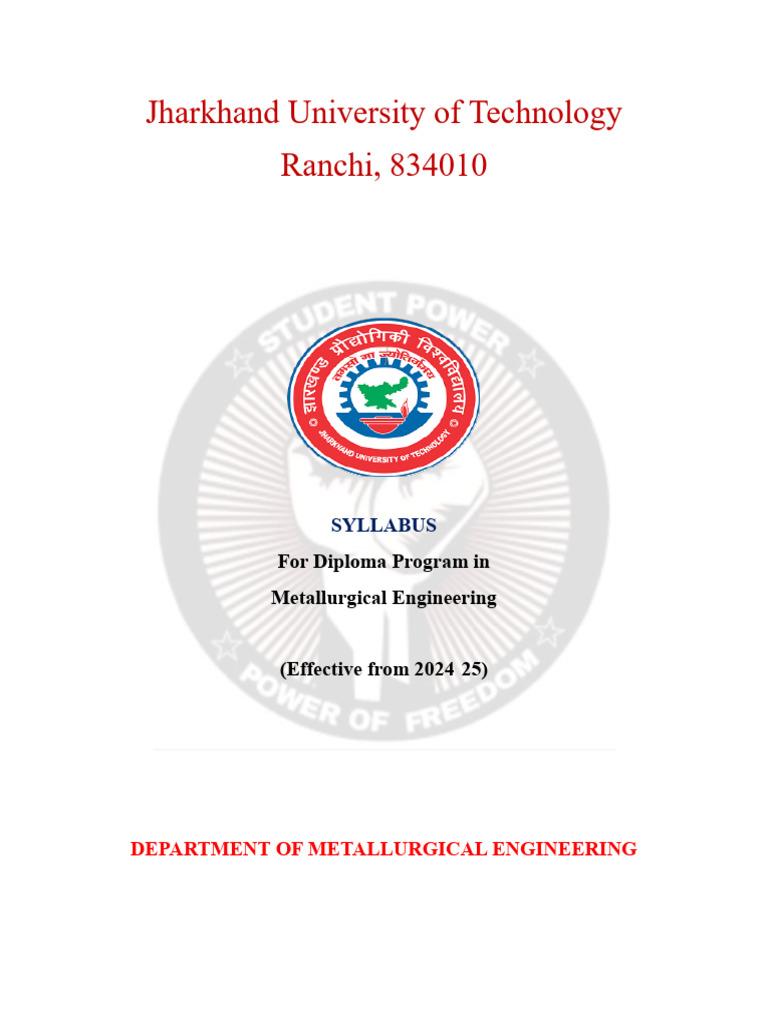 Diploma Metallurgical Syllabus 3rd, 4th | PDF | Foundry | Metallurgy