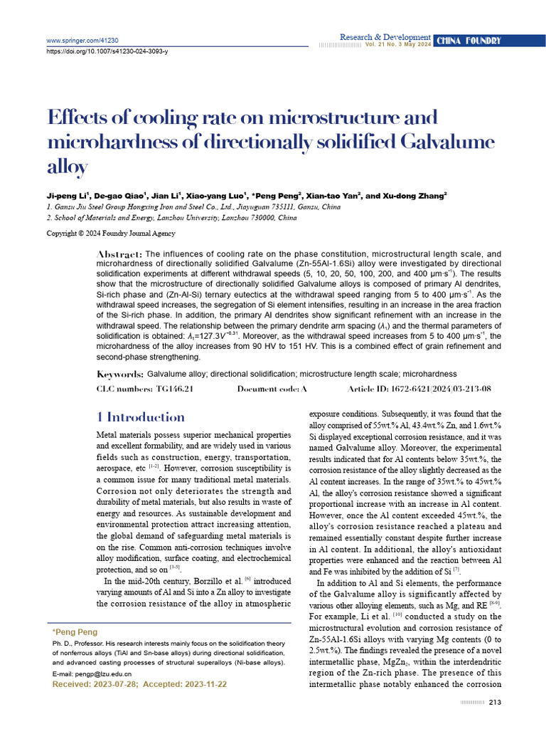 Effects of Cooling Rate On Microstructure and Microhardness of ...