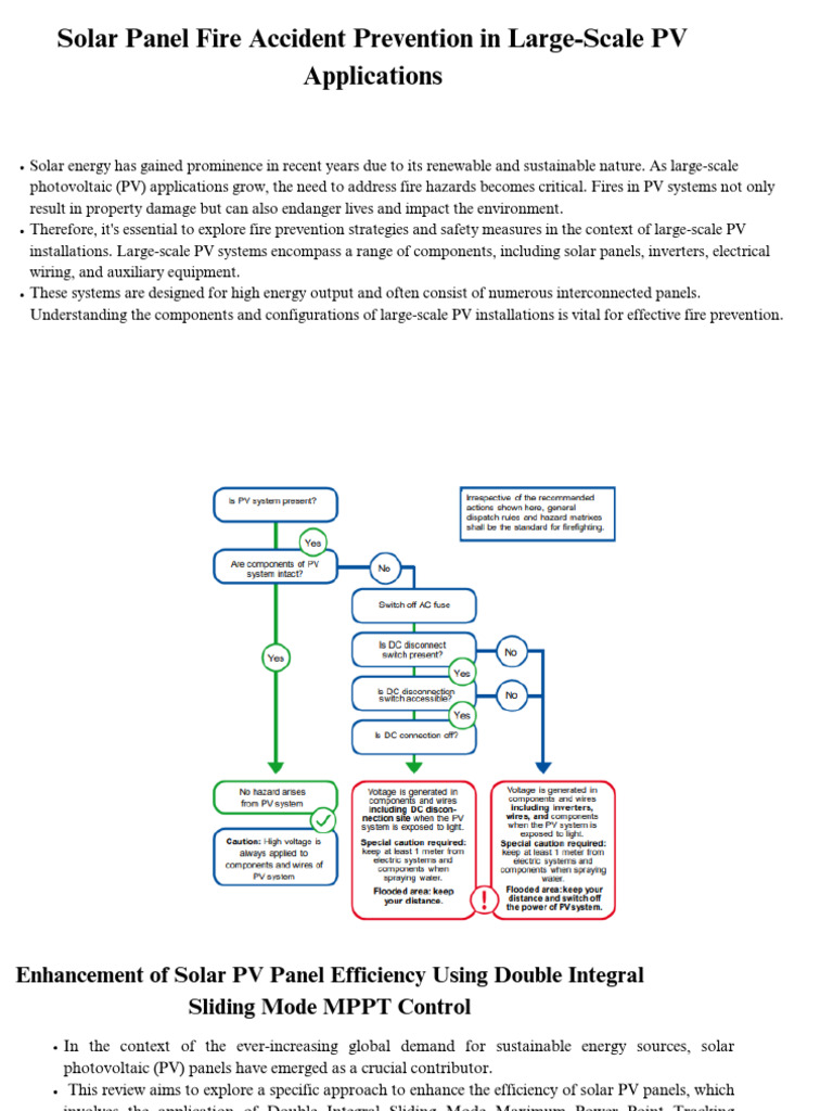 Solar Panel Fire Accident Prevention in Large-Scale PV Applications | PDF