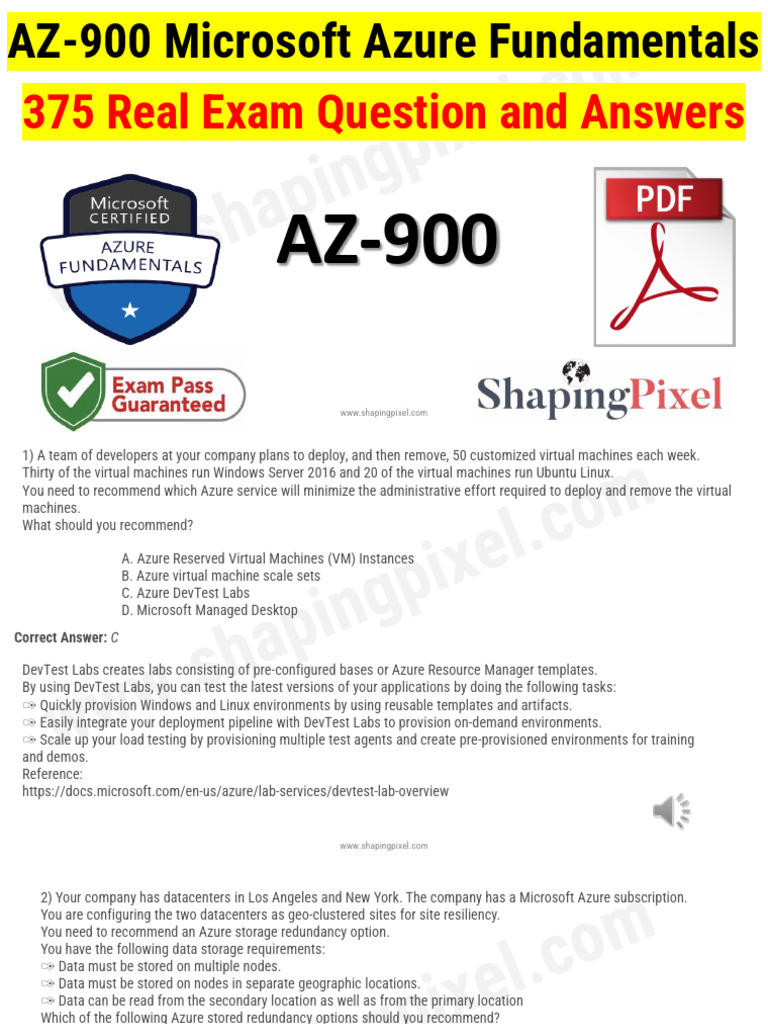 Full Prep AZ900 | PDF | Cloud Computing | Platform As A Service