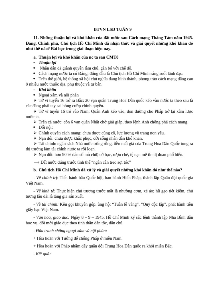 BTVN LSD TUẦN 9 | PDF