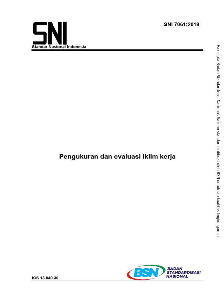 SNI 7061-2019 Pengukuran ISBB | PDF