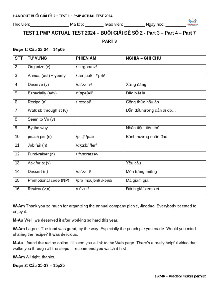 PMP Actual Test 2024 Handout Guide | PDF