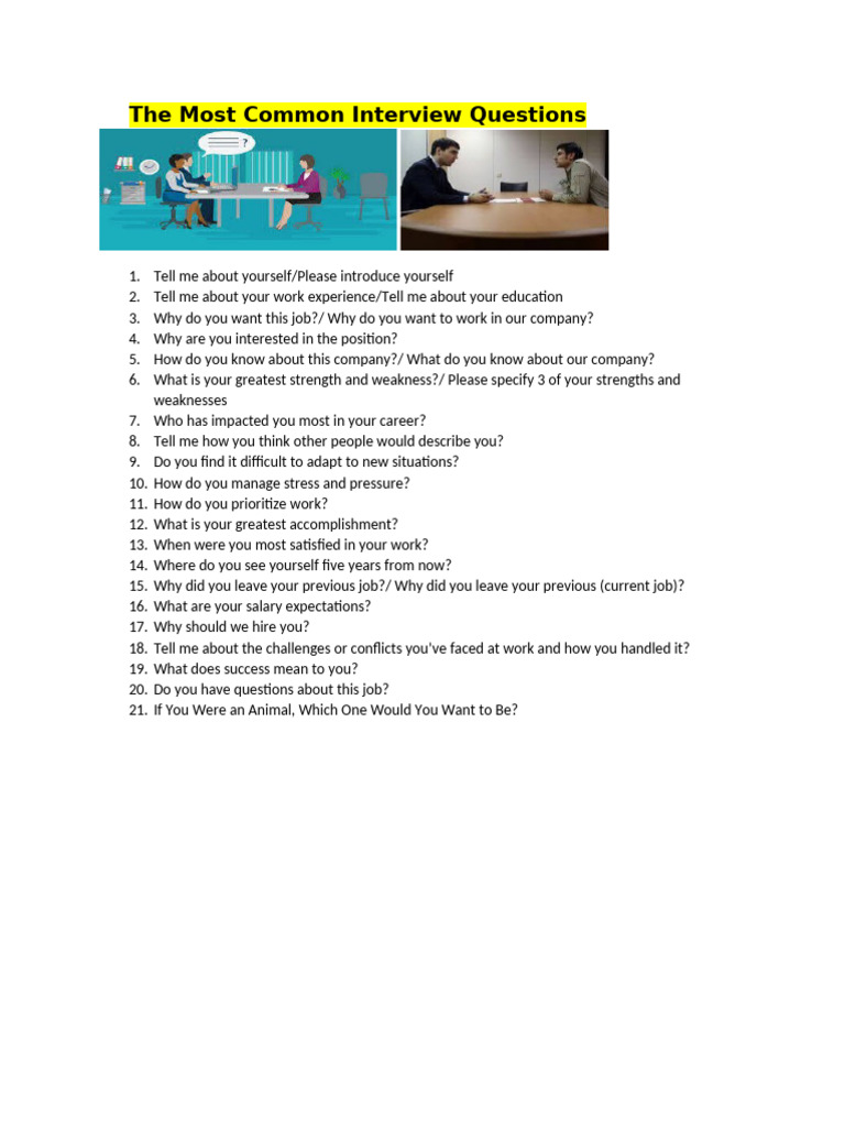 Top 21 Interview Questions Guide | PDF