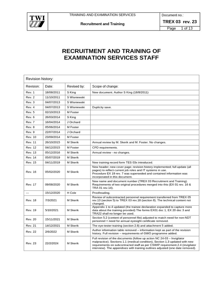Recruitment and Training for TES Staff | PDF | Recruitment | Audit